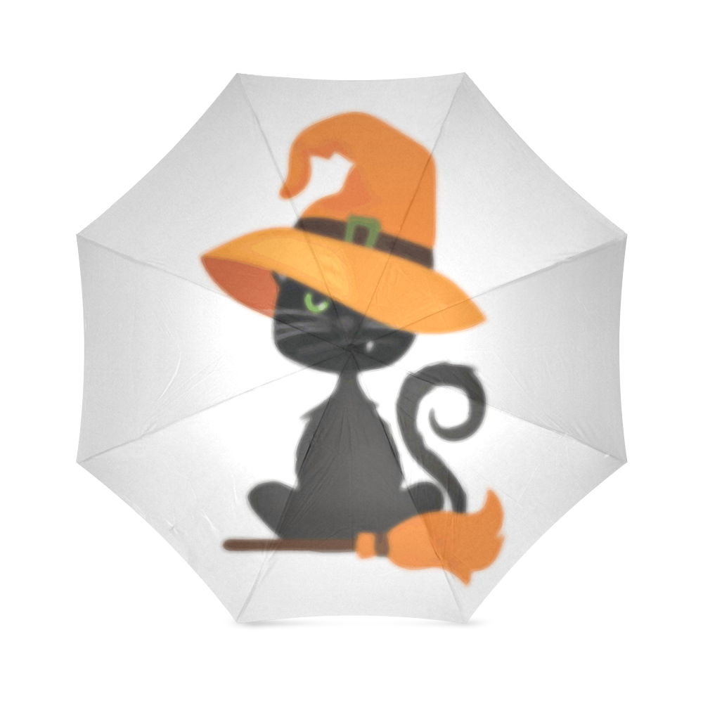 Black Cat Halloween Broomstick Witch Foldable Umbrella (Model U01) | ID ...