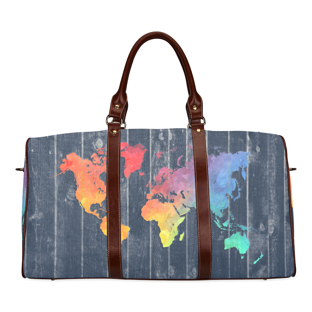 world map Waterproof Travel Bag/Large (Model 1639) | ID: D1722498