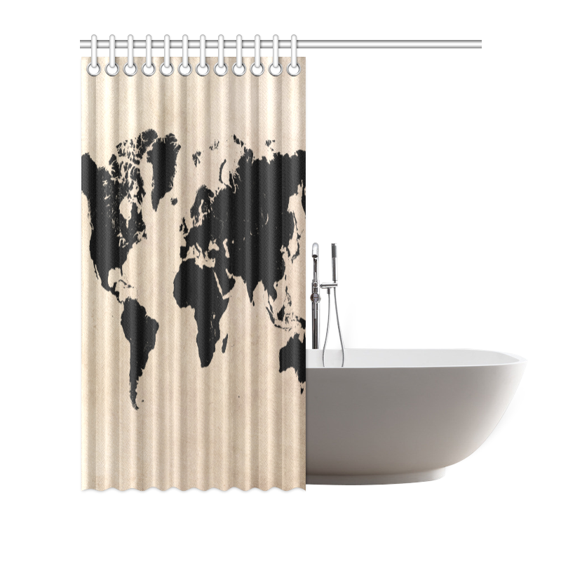 world map Shower Curtain 66"x72" | ID: D1728314