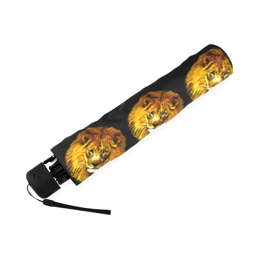 Igbo African Lion Pattern Foldable Umbrella (Model U01) | ID: D1754508