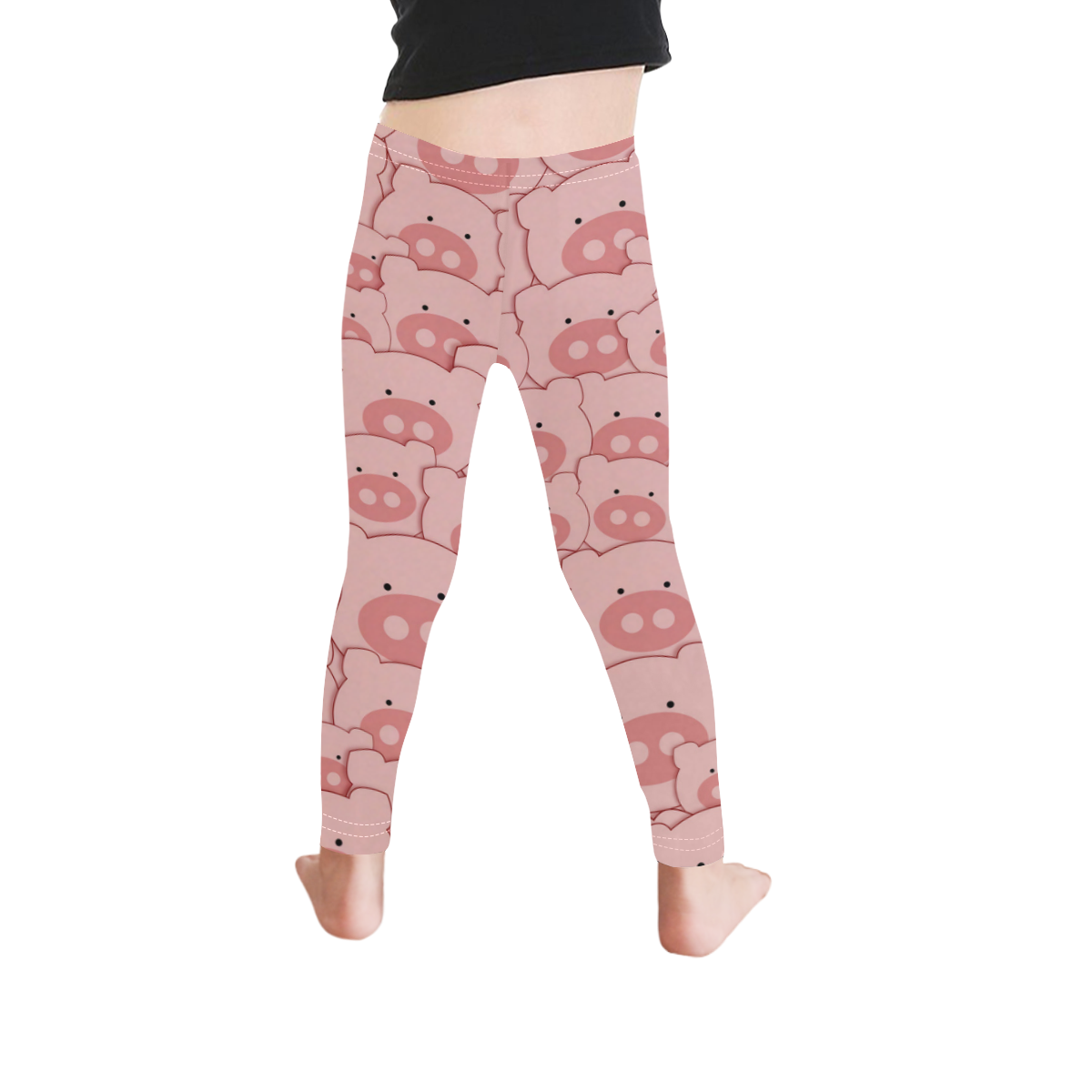 Pink Piggy Pigs Kid's Ankle Length Leggings (Model L06) | ID: D1754311
