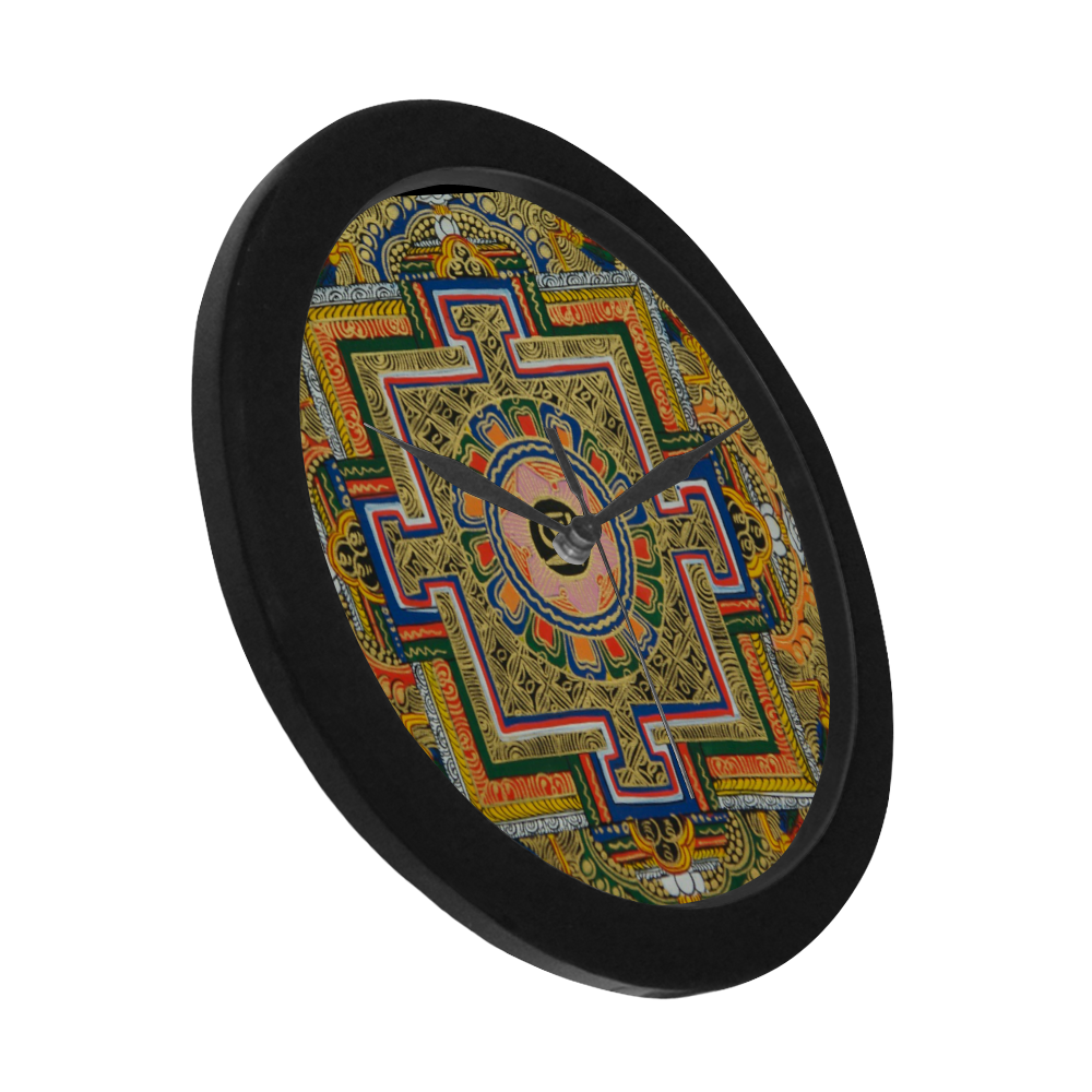 mandala asian tibet art pattern Circular Plastic Wall clock | ID: D1755948
