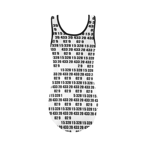 Black and white Math Vest One Piece Swimsuit (Model S04) | ID: D1768236