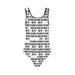 Black and white Math Vest One Piece Swimsuit (Model S04) | ID: D1768236