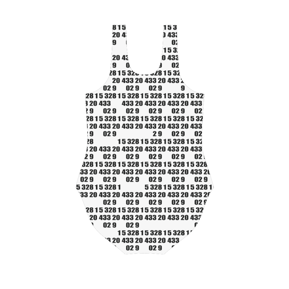 Black and white Math Vest One Piece Swimsuit (Model S04) | ID: D1768236