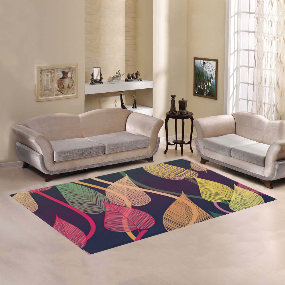 Colorful Autumn Leaves Area Rug7'x5' | ID: D1771487
