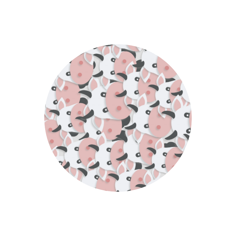 Herd of Cartoon Cows Round Mousepad | ID: D1785902