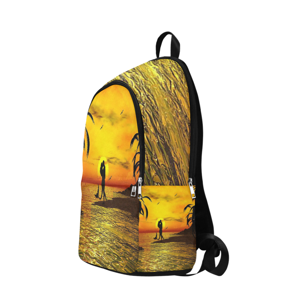 Sunset Kissed Mermaid Fabric Backpack for Adult (Model 1659) | ID: D1804398