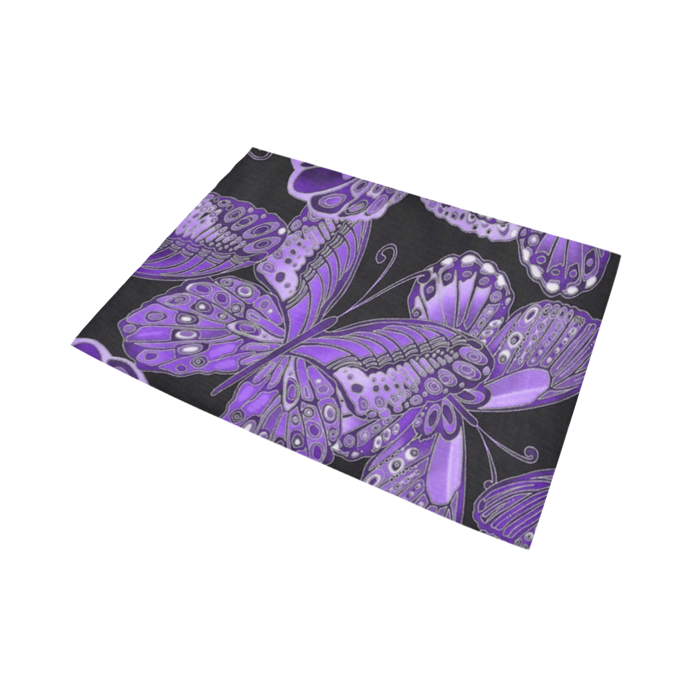 Purple Butterfly Pattern Area Rug7'x5' | ID: D1805645