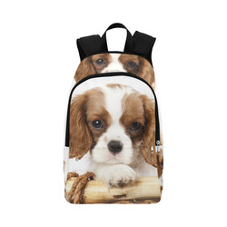 Color Me Basset Hound Sugar Skull Wrap White Fabric Backpack for Adult ...