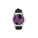 Pink Butterfly Pattern Women's Classic Leather Strap Watch(Model 203 ...