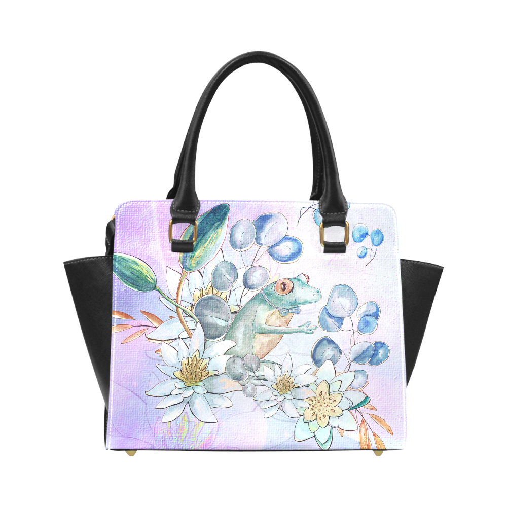 The frog with waterlily Classic Shoulder Handbag (Model 1653) | ID ...