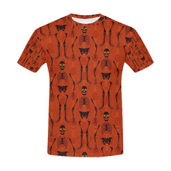 Black & Orange Haunted Halloween All Over Print T-Shirt for Men (USA ...