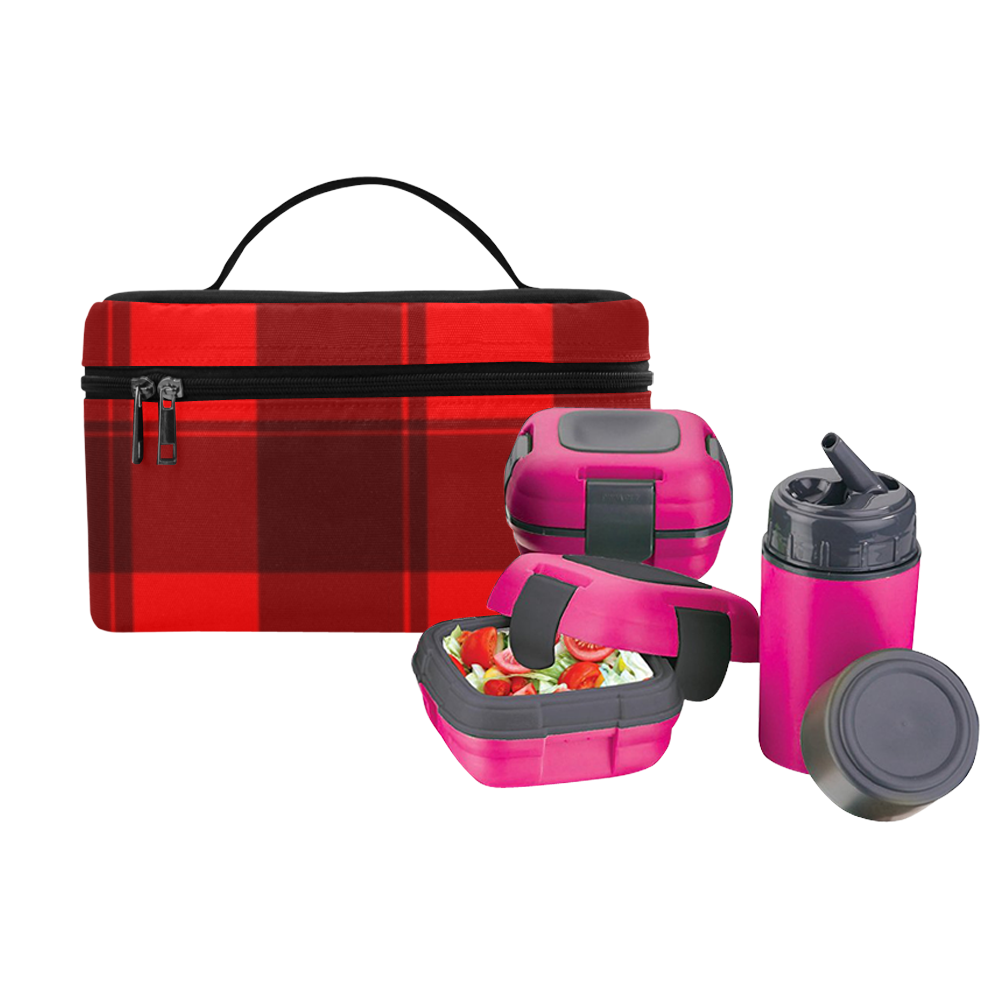 Red Plaid Lunch Bag/Large (Model 1658) | ID: D1839679
