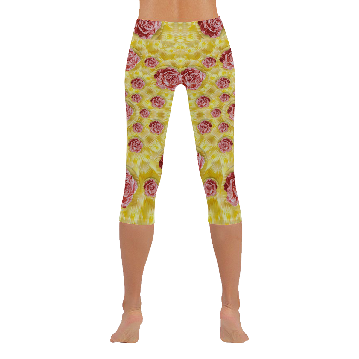roses and fantasy roses Women's Low Rise Capri Leggings (Invisible ...
