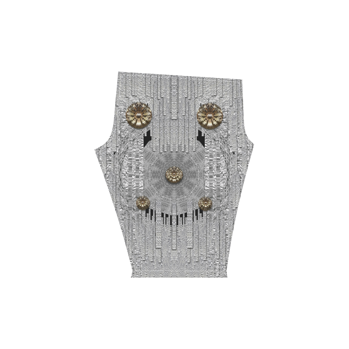 Wonderful gold flowers on silver Women's Low Rise Capri Leggings ...