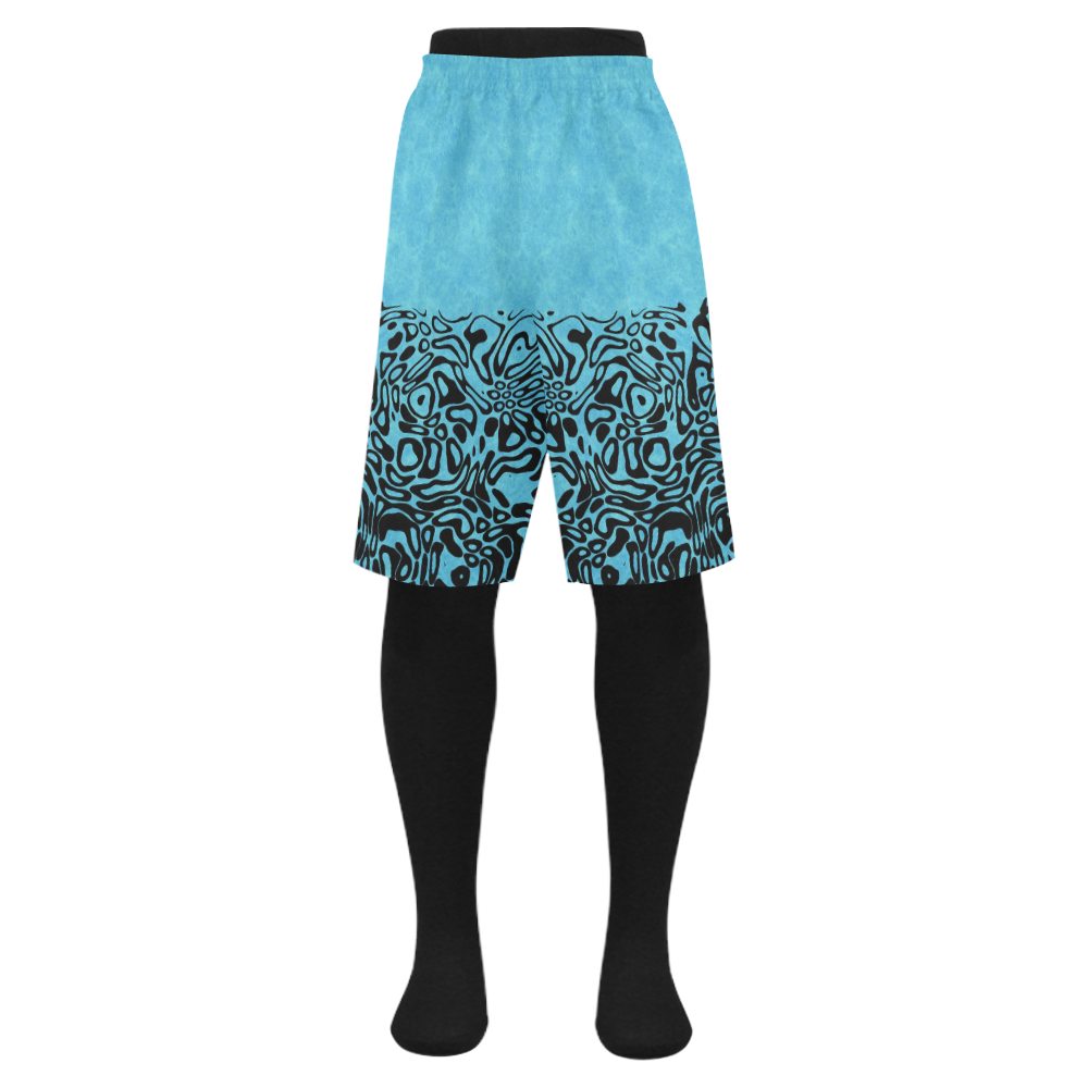 Modern PaperPrint turquoise by JamColors Men's Swim Trunk (Model L21 ...