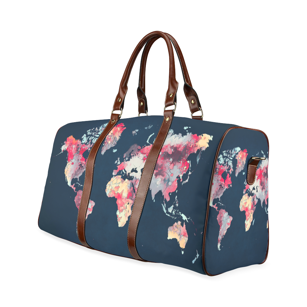 world map #world #map Waterproof Travel Bag/Small (Model 1639) | ID ...