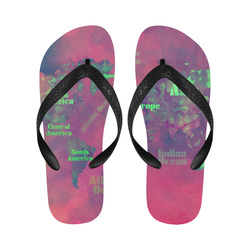 world map #world #map Flip Flops for Men/Women (Model 040) | ID: D1862803