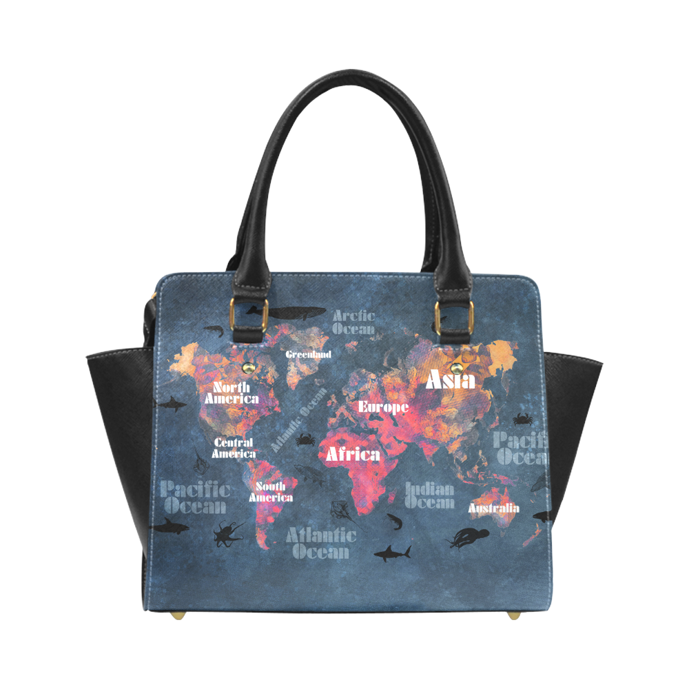 world map #world #map Classic Shoulder Handbag (Model 1653) | ID: D1861517