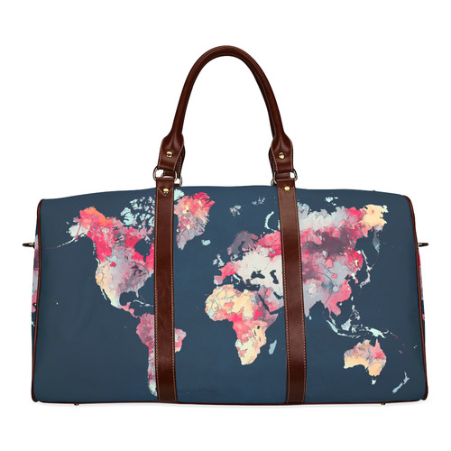 world map #world #map Waterproof Travel Bag/Small (Model 1639) | ID ...