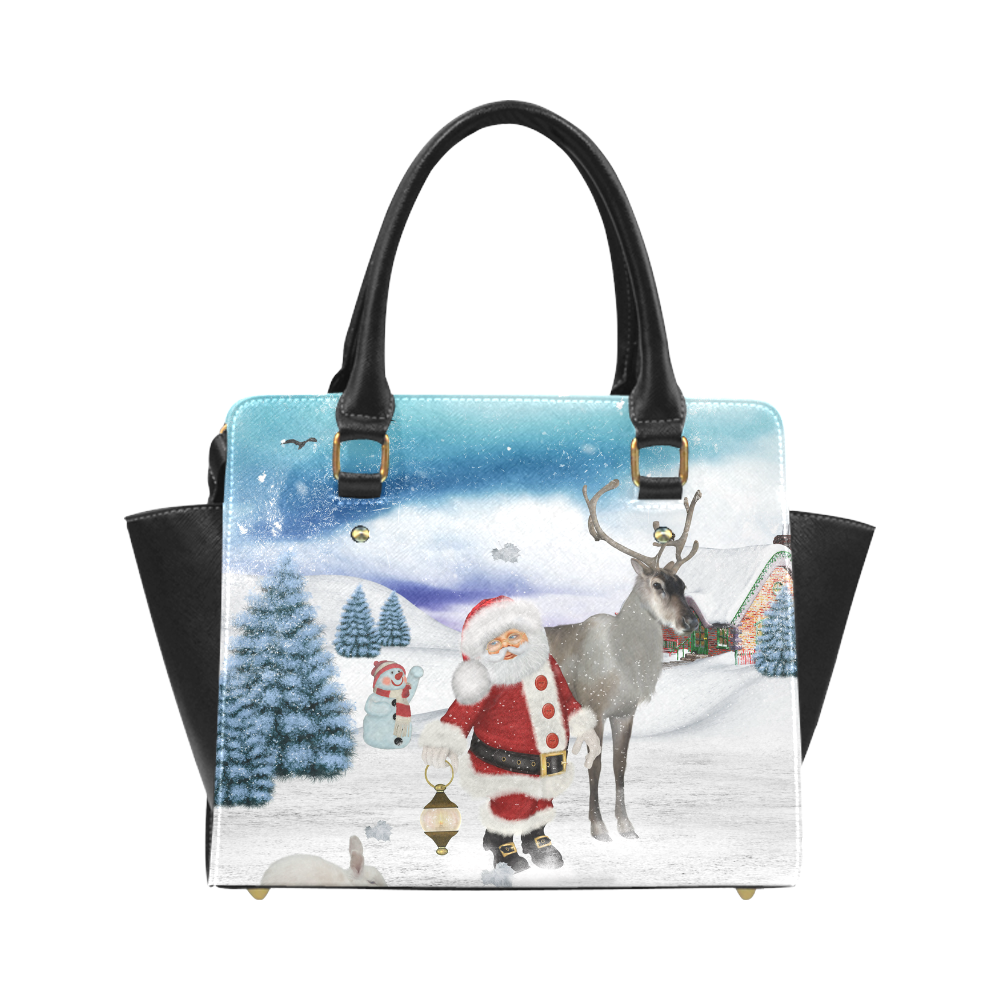 Christmas, Santa Claus with reindeer Classic Shoulder Handbag (Model ...