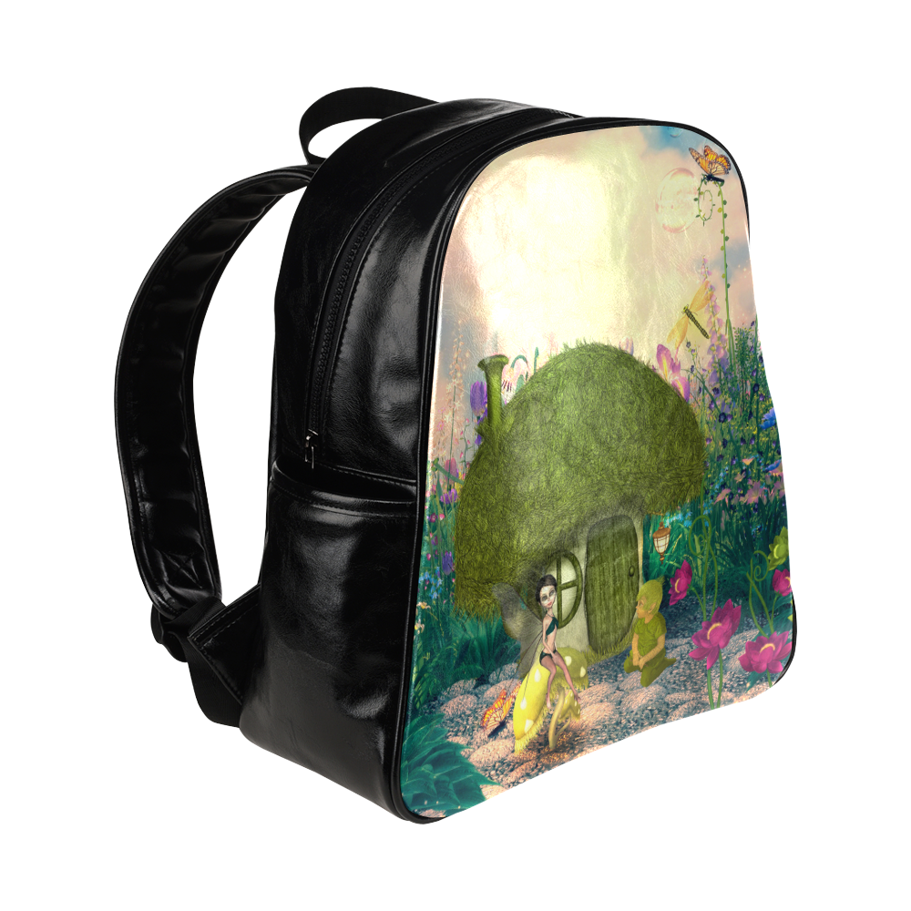 Cute fairy in the fantasy world Multi-Pockets Backpack (Model 1636 ...