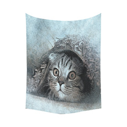 Orange Tabby 2 Cotton Linen Wall Tapestry 60"x 80" | ID: D1907278