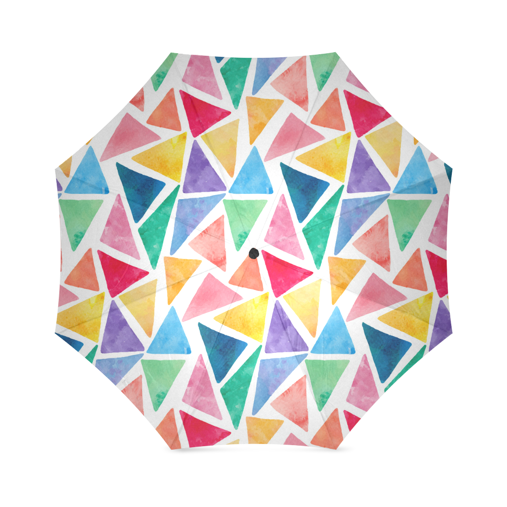 Colorful Watercolor Triangles Geometric Pattern Foldable Umbrella ...
