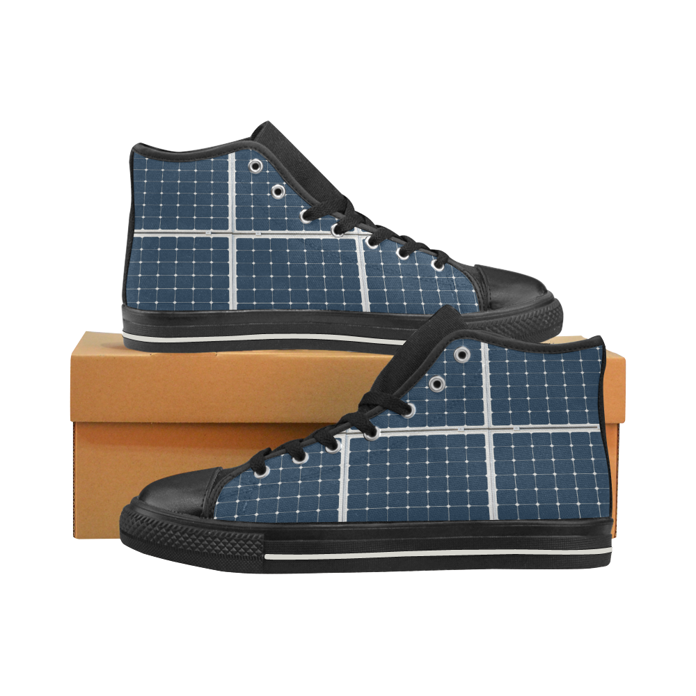 Solar Technology Power Panel Battery Photovoltaic High Top Canvas Shoes ...
