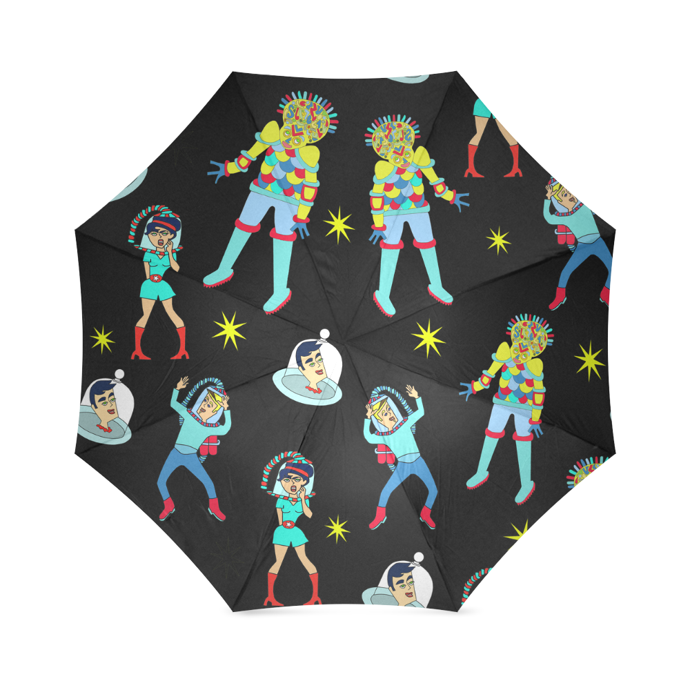 alien Robot Attack Foldable Umbrella (Model U01) | ID: D1935136