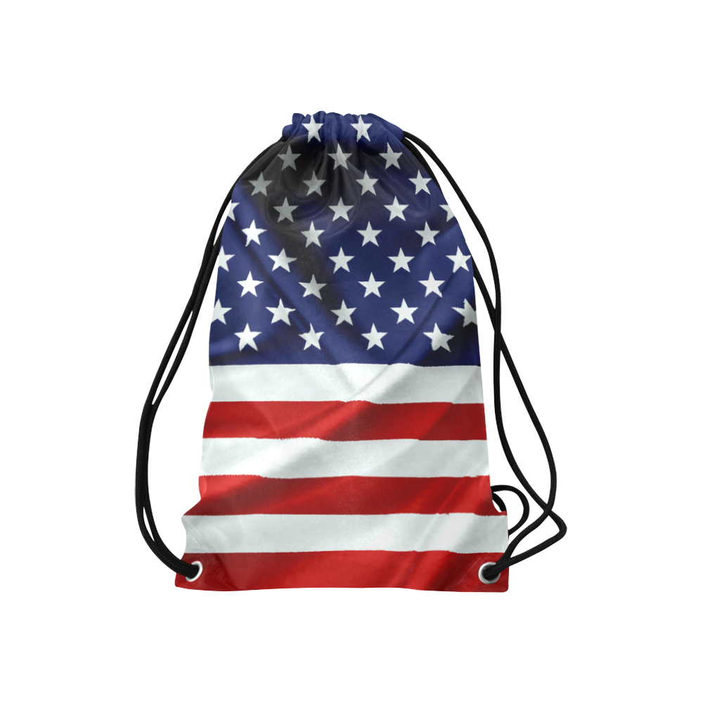 America Flag Banner Patriot Stars Stripes Freedom Small Drawstring Bag ...