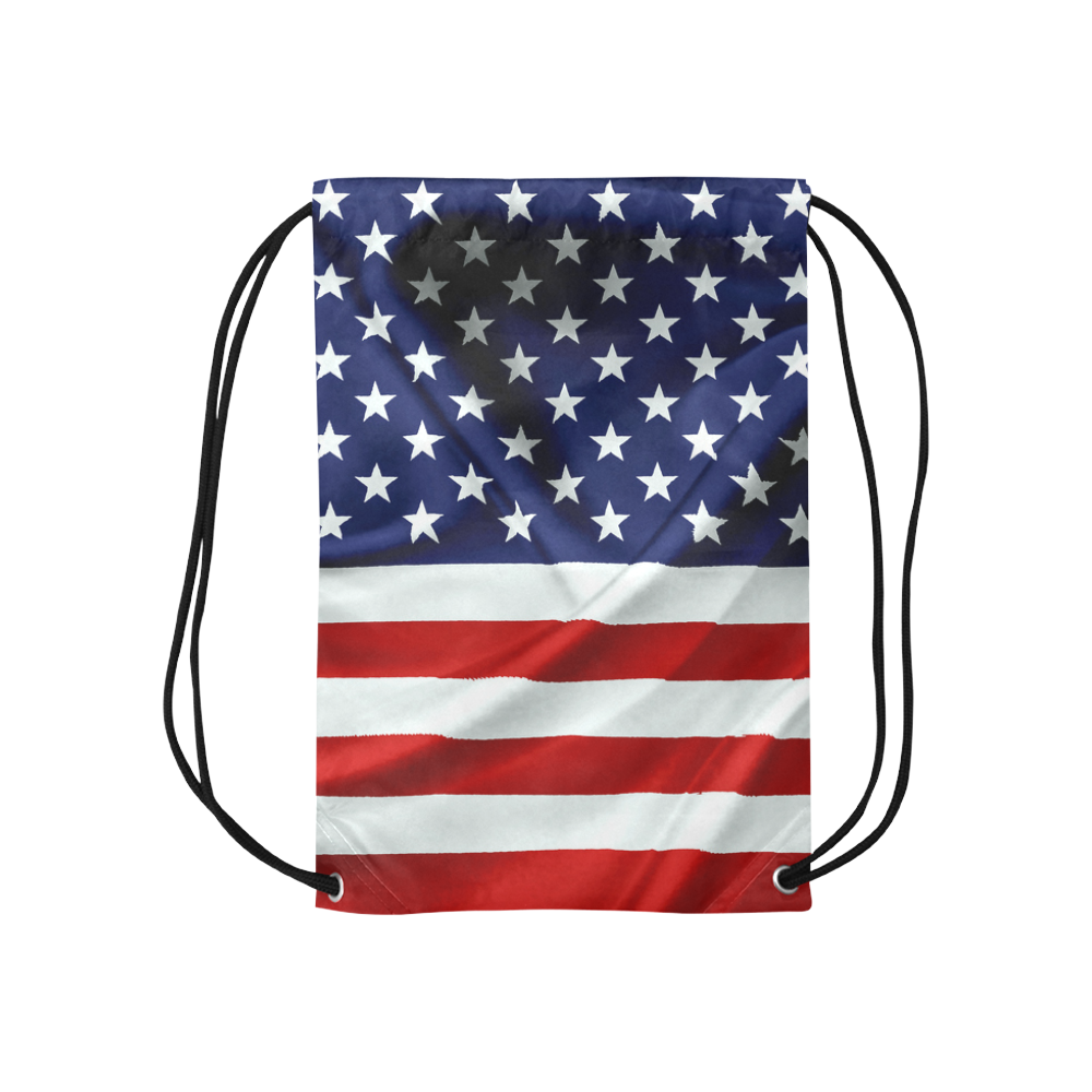 America Flag Banner Patriot Stars Stripes Freedom Small Drawstring Bag ...
