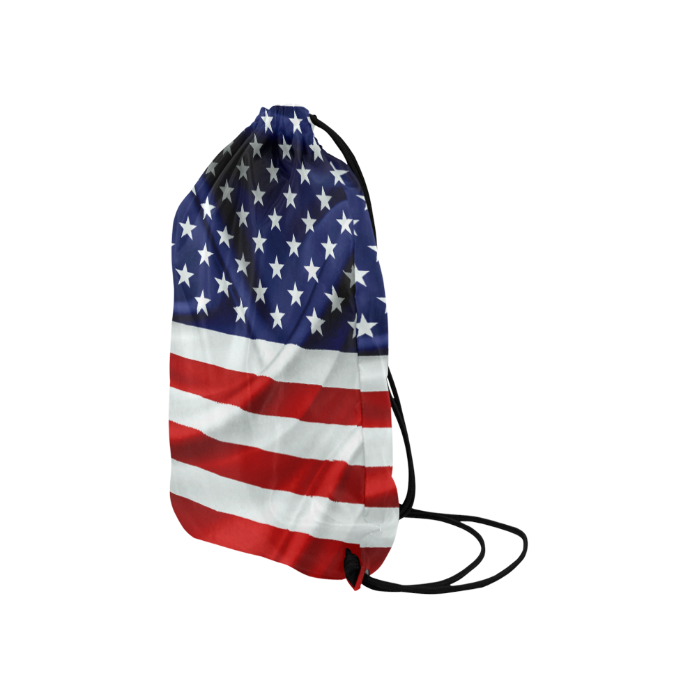 America Flag Banner Patriot Stars Stripes Freedom Small Drawstring Bag ...