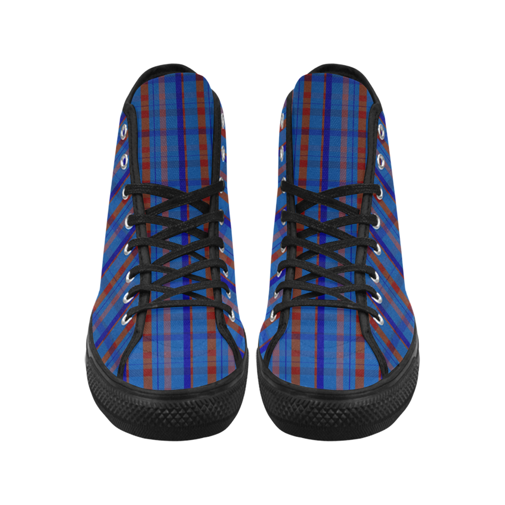 Royal Blue Plaid Hipster Style Vancouver H Men's Canvas Shoes (1013-1 ...