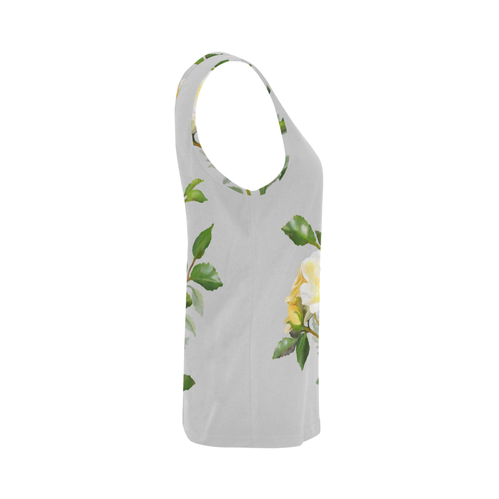 Yellow Rose, floral watercolor All Over Print Tank Top for Women (Model ...