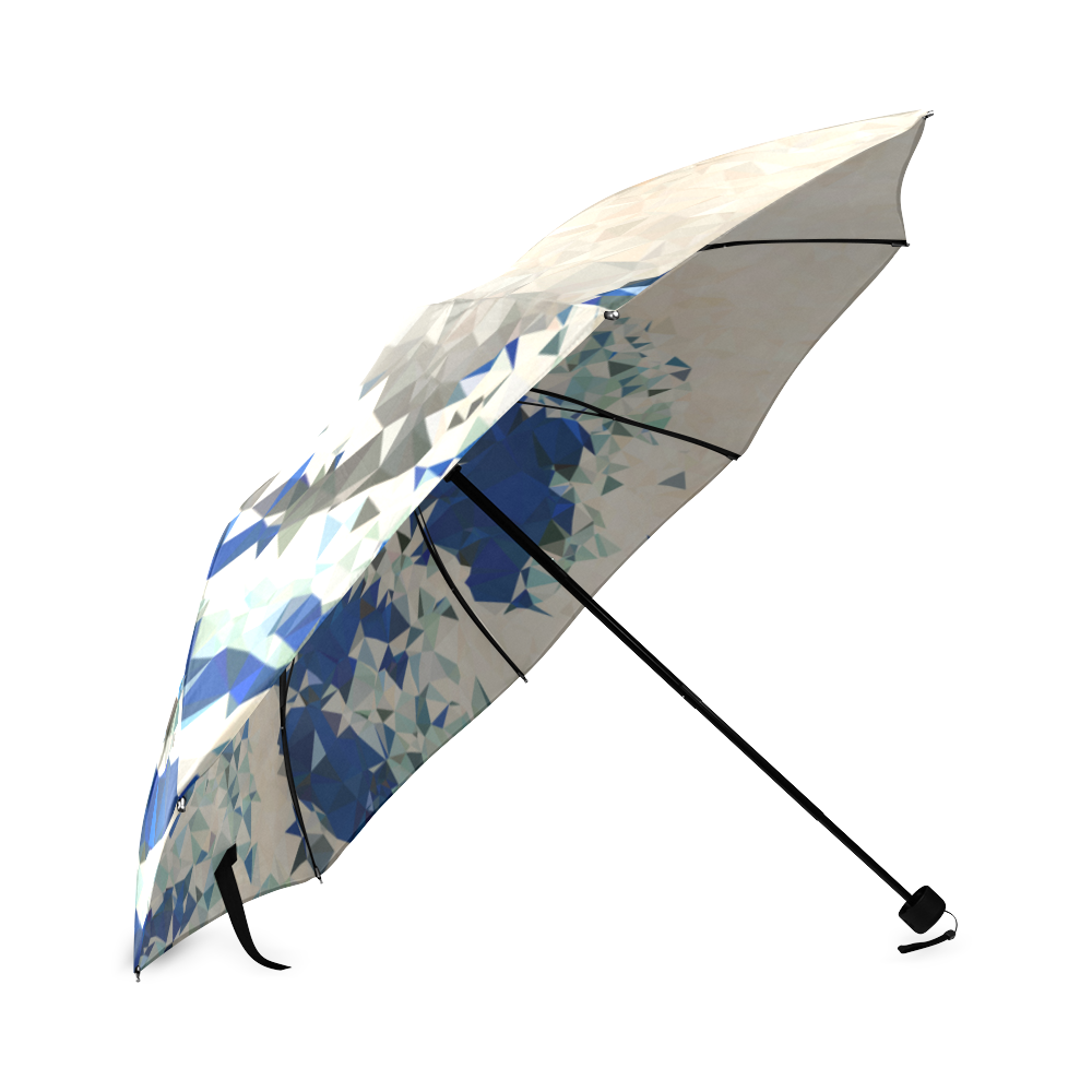 Great Wave Off Kanagawa Hokusai Triangles Foldable Umbrella (Model U01 ...
