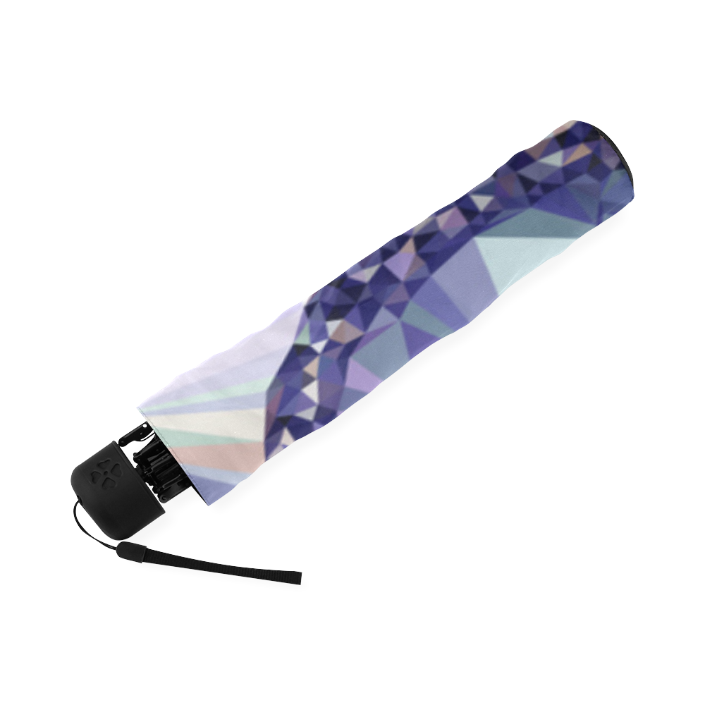 Blue Gold Low Poly Fractal Triangles Foldable Umbrella (Model U01) | ID ...