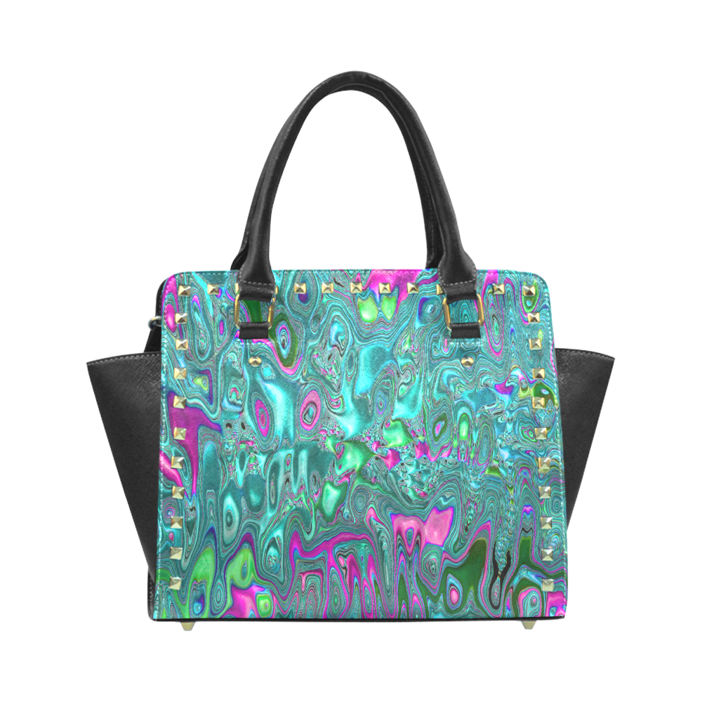 melted fractal 1C by JamColors Rivet Shoulder Handbag (Model 1645) | ID ...