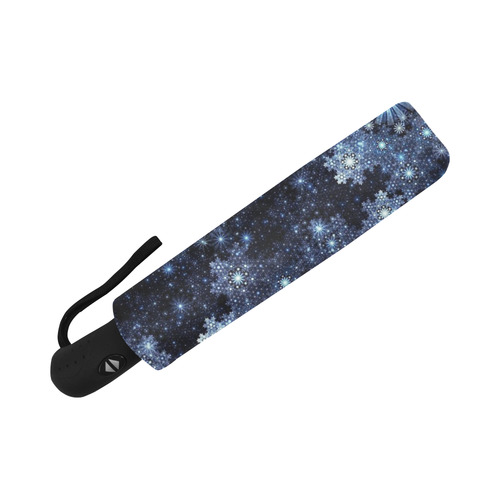 Wintery Blue Snowflake Pattern Auto-Foldable Umbrella (Model U04) | ID ...