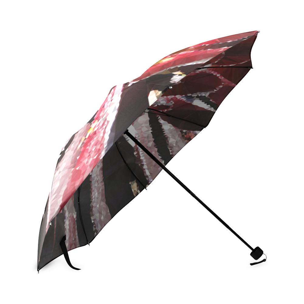 Red Succulent Geometric Low Poly Triangles Foldable Umbrella (Model U01 ...