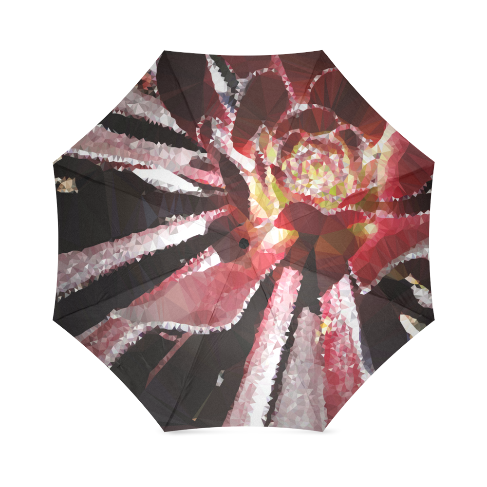 Red Succulent Geometric Low Poly Triangles Foldable Umbrella (Model U01 ...