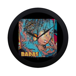 TK Clock Black Circular Plastic Wall clock | ID: D2068753