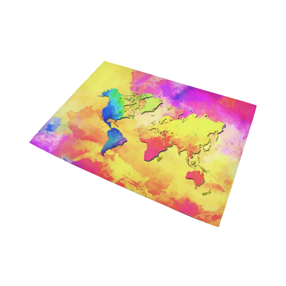 world map colors #map #worldmap Area Rug7'x5' | ID: D2067213
