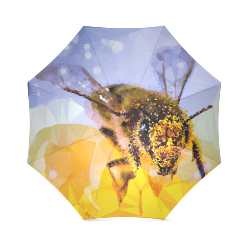 Honey Bee Pollen Geometric Low Poly Triangles Foldable Umbrella (Model ...
