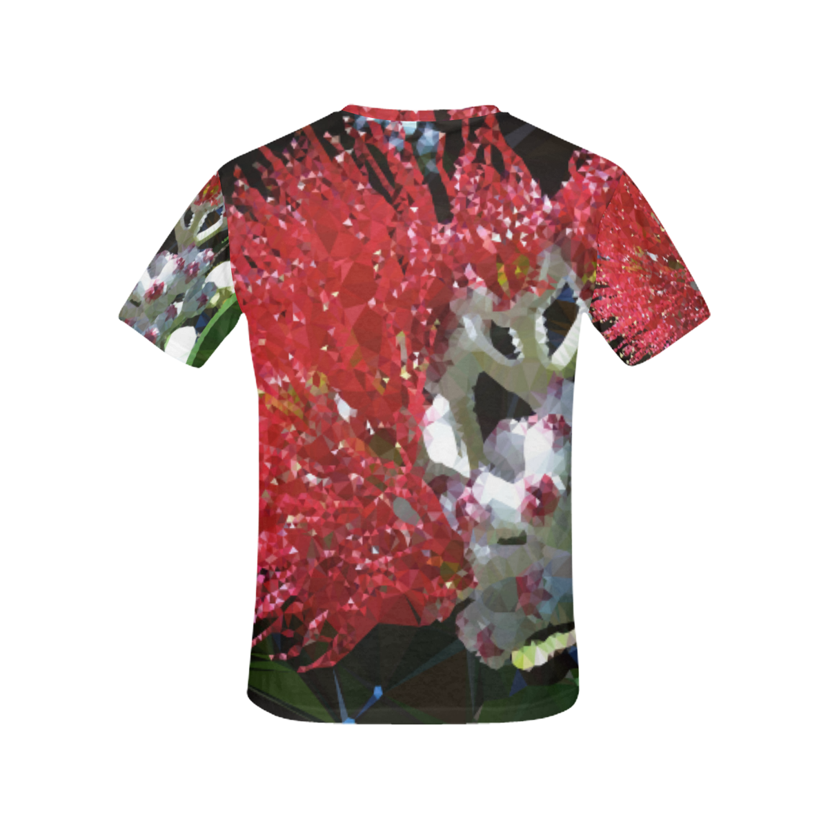 New Zealand Red Floral Low Poly Art All Over Print T-Shirt for Women ...