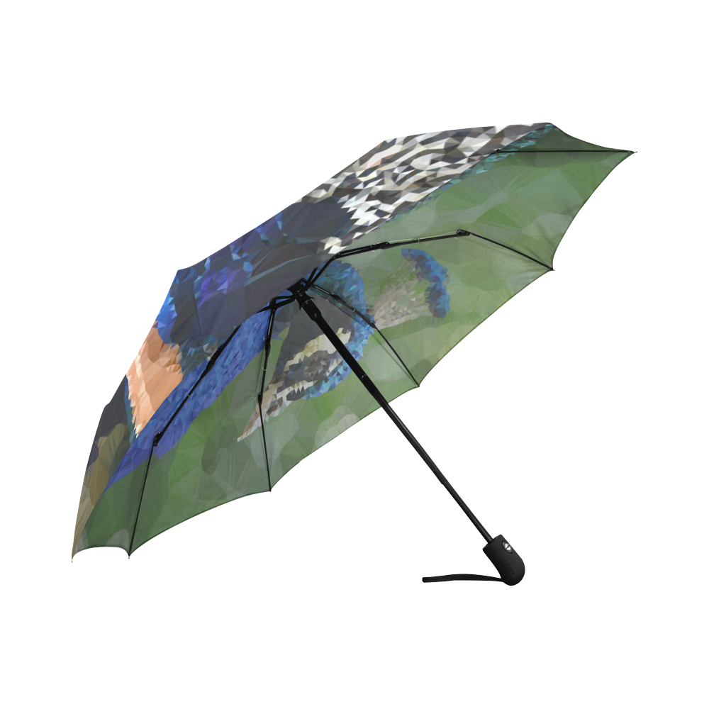 Peacock Low Poly Geometric Triangle Art Auto-Foldable Umbrella (Model ...