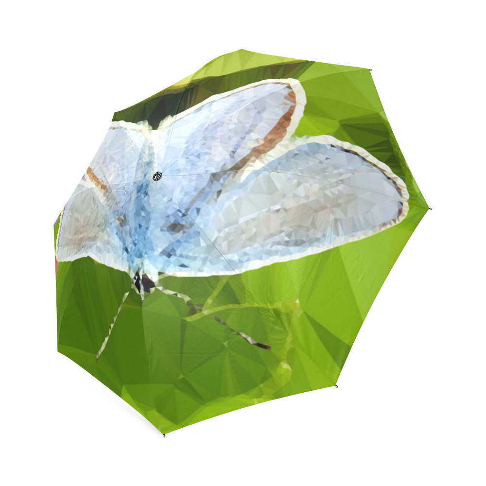 Blue Butterfly Low Poly Geometric Triangle Art Foldable Umbrella (Model ...