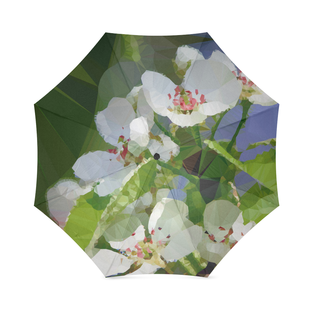 Blossoming Apple Tree Low Poly Floral Triangles Foldable Umbrella ...