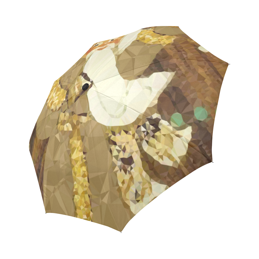 Vintage Christmas Low Poly Santa Claus Auto-Foldable Umbrella (Model ...